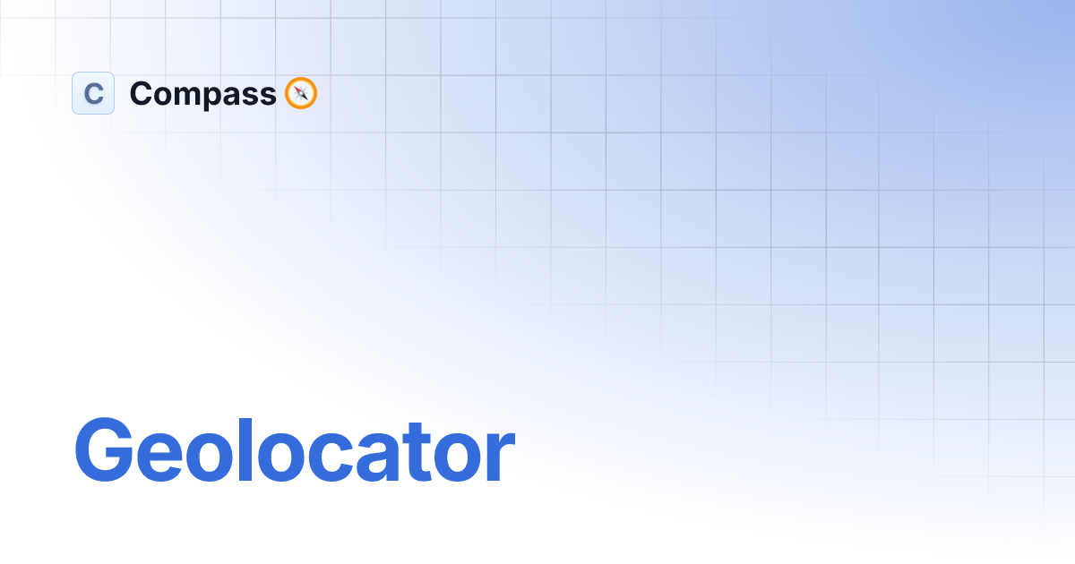 Geolocator | Compass 🧭